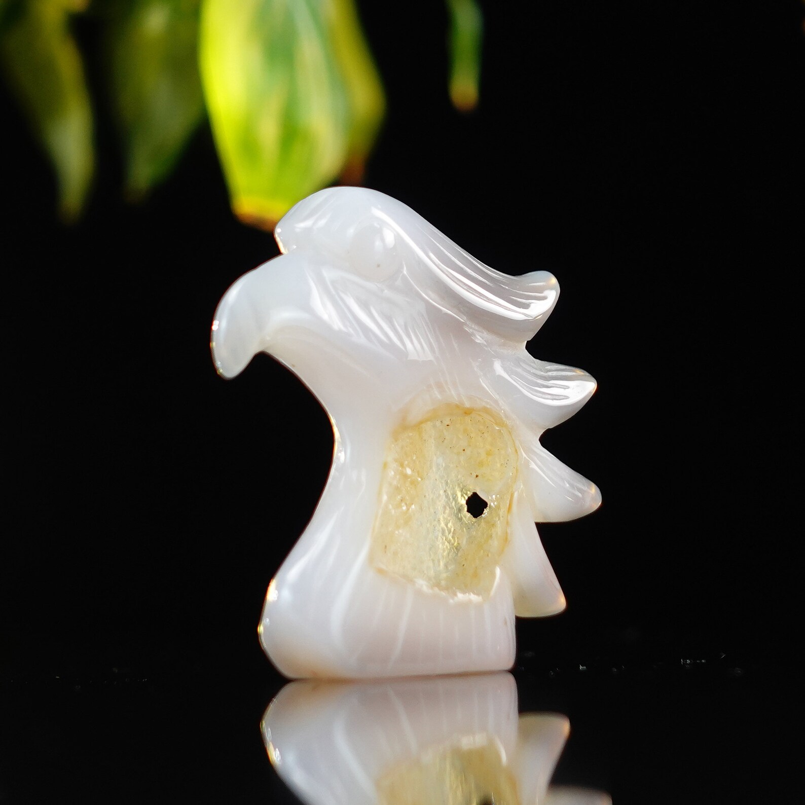 2.2 Natural Geode Agate Hand Carved Crystal Eagle Head Sculpture ...