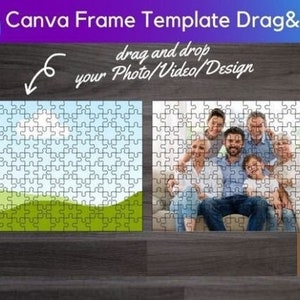 Jigsaw Puzzle Canva Frame Mockup, Jigsaw Puzzle, Canva Frames Bundle ...