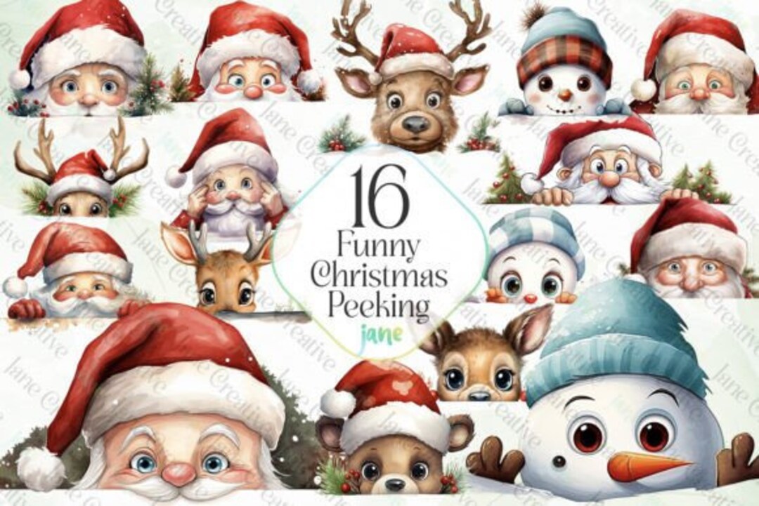 Peeking Christmas Png Santa Peeking Png Funny Christmas - Etsy UK