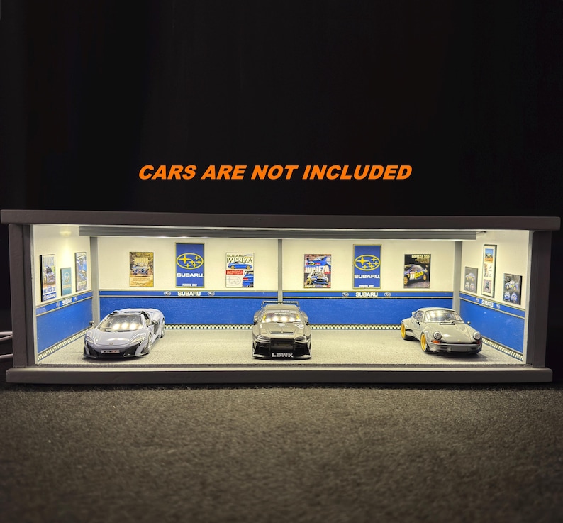 Diecast Display Showcase 1:43 Subaru Garage Diorama With LED Lights - Etsy