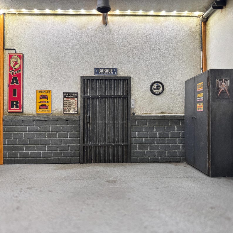 1:18 Scale Diorama Garage Showcase – Realistic Model Car Display With ...