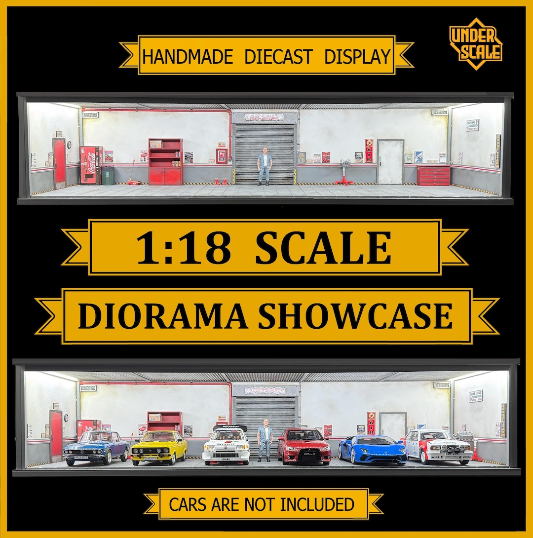 1:18 Diorama Car Workshop Display | Scale Model Showcase for Collectors ...