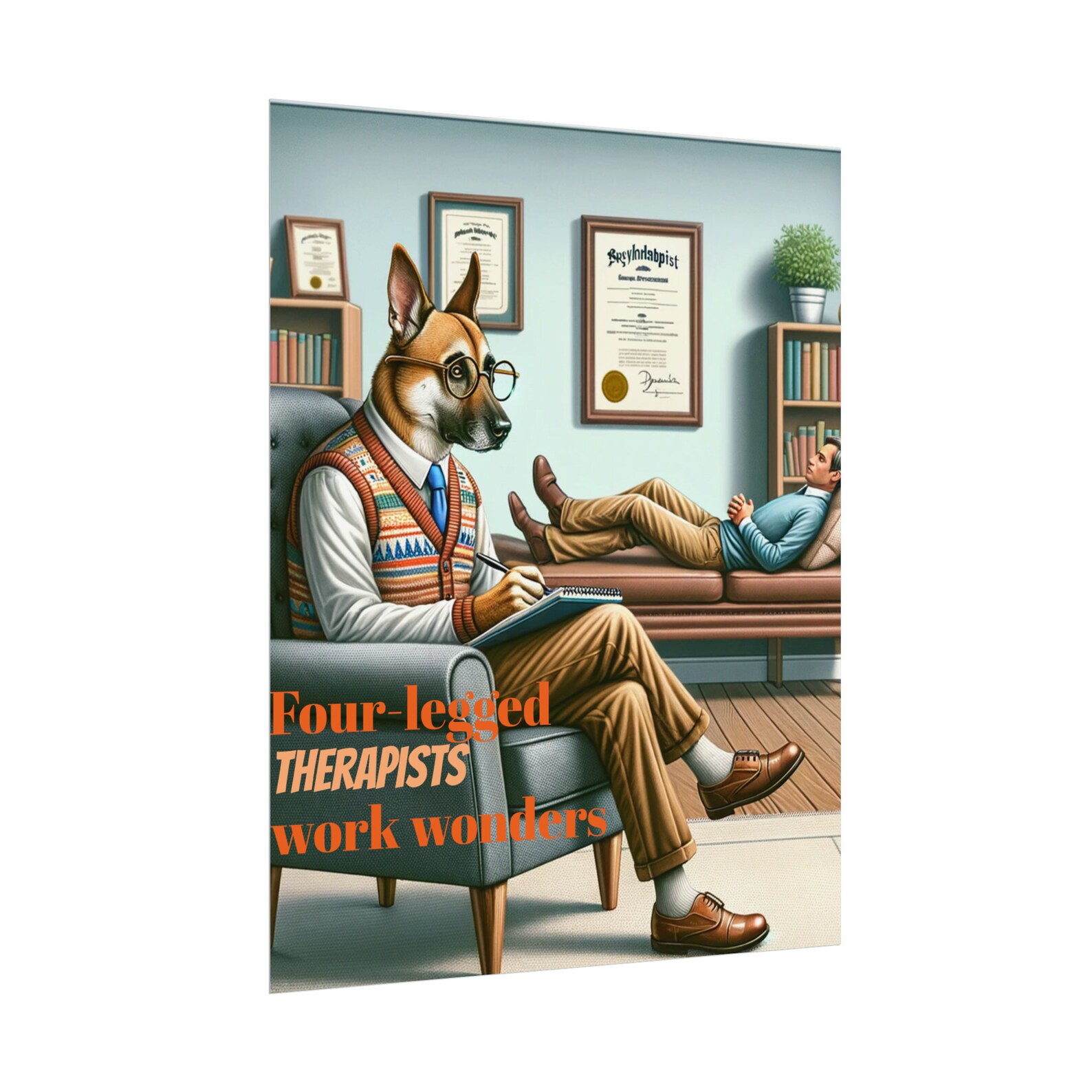 Canine Counselor - Animal Therapy Illustrative Rolled Posters Gift - Etsy