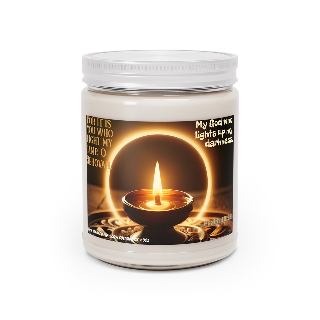 Psalm 18:28 Candle - 'god Lights My Lamp' Scented Candles, 9oz Gift - Etsy