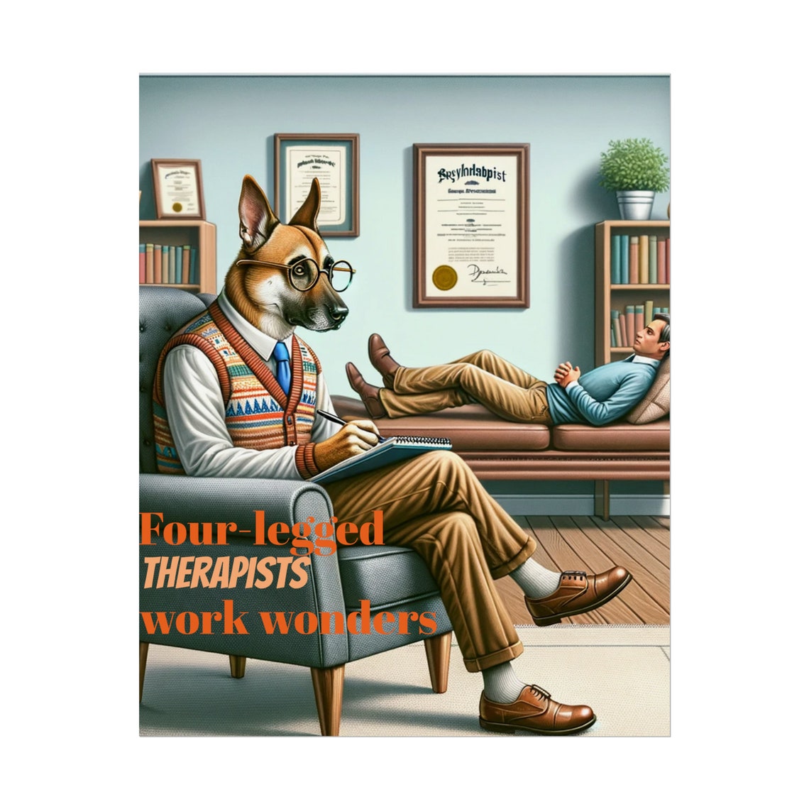 Canine Counselor - Animal Therapy Illustrative Rolled Posters Gift - Etsy