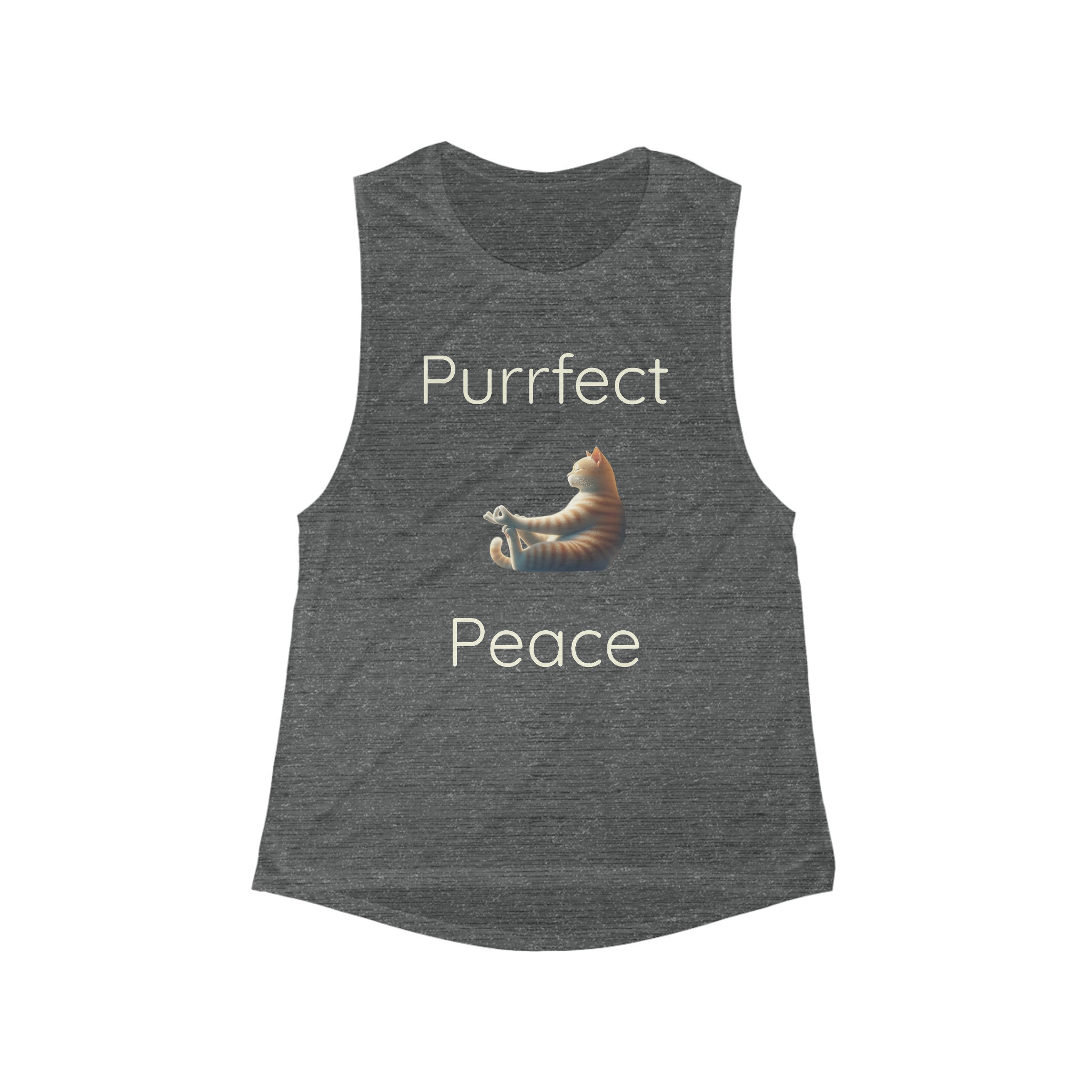 Purrfect Peace - Cat Yoga Pose Women's Flowy Scoop Muscle Tank - Etsy