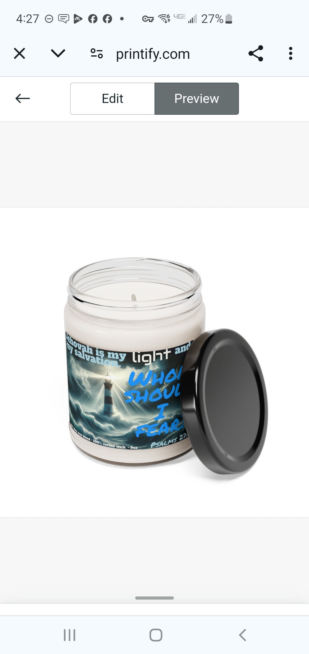 Psalm 27:1 Candle - Whom Should I Fear? Scented Soy Candle, 9oz Gift - Etsy