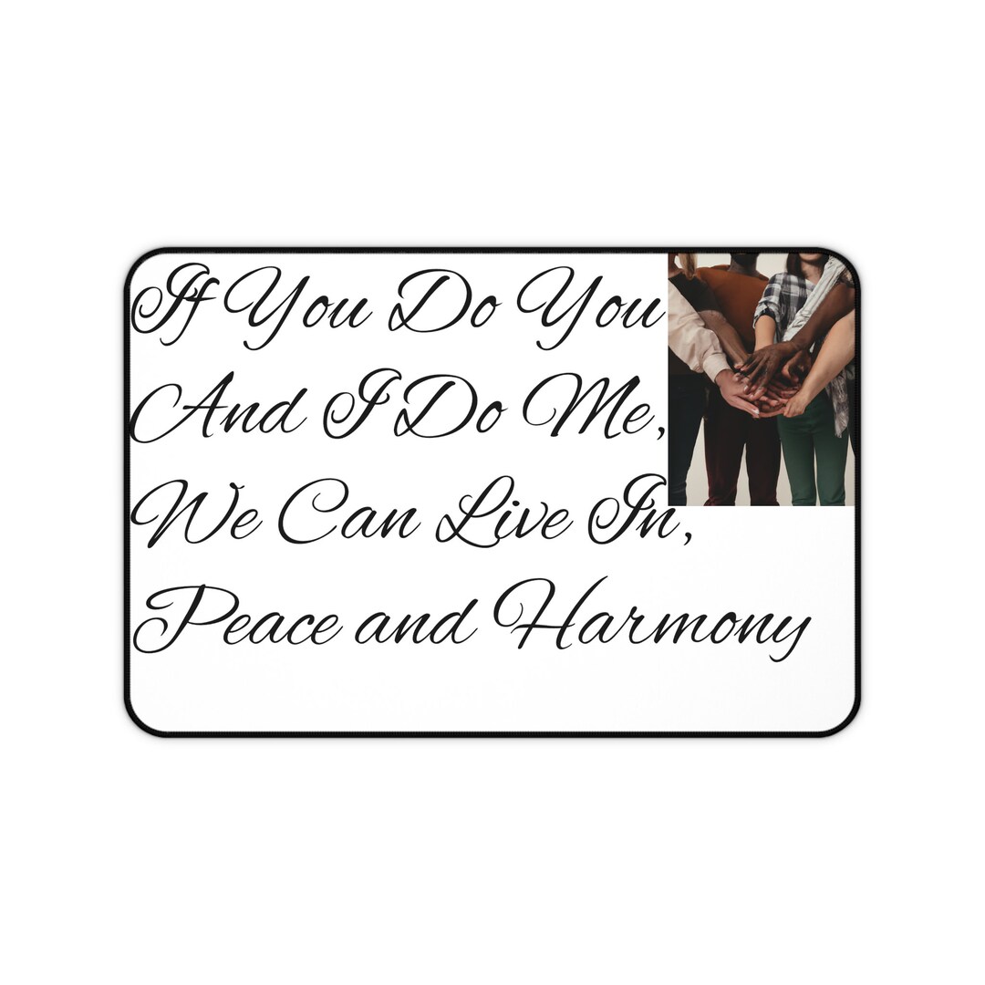 Peace and Harmony Desk Mat - Inspirational Office Decor Desk Mat Gift ...