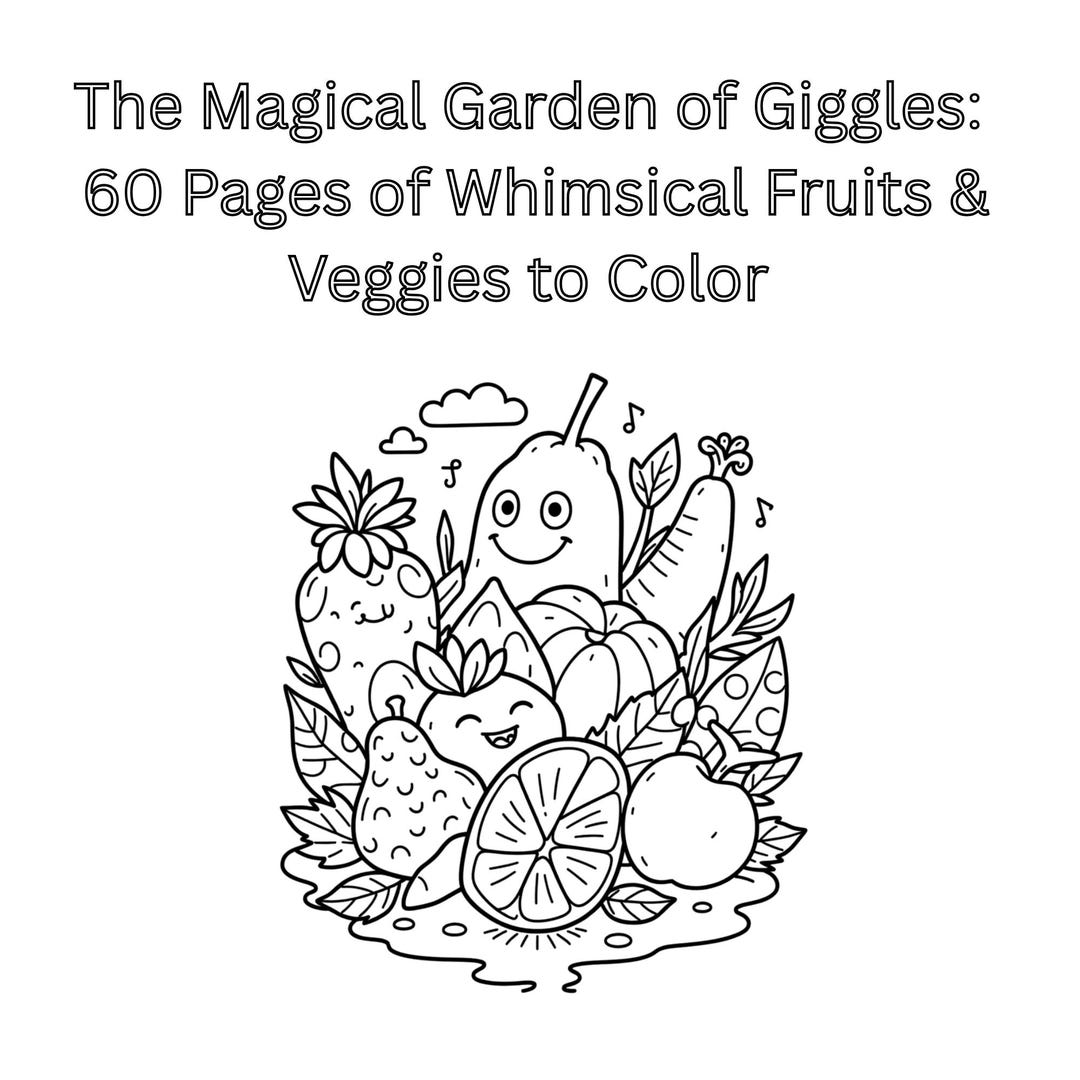 60 Printable Coloring Pages | Whimsical Fruits & Vegetables for Kids ...