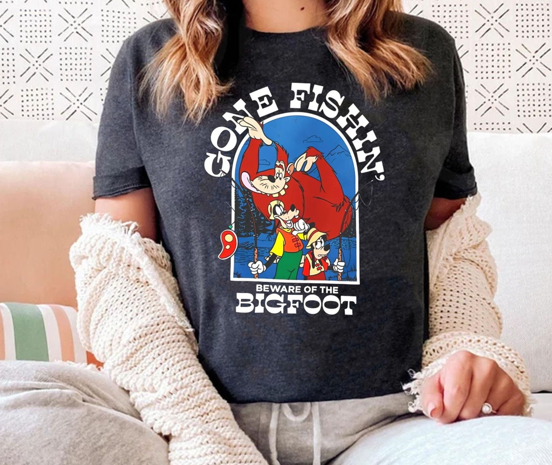 Vintage Goofy Max Goof Gone Fishin' Shirt | Beware of the Bigfoot T ...