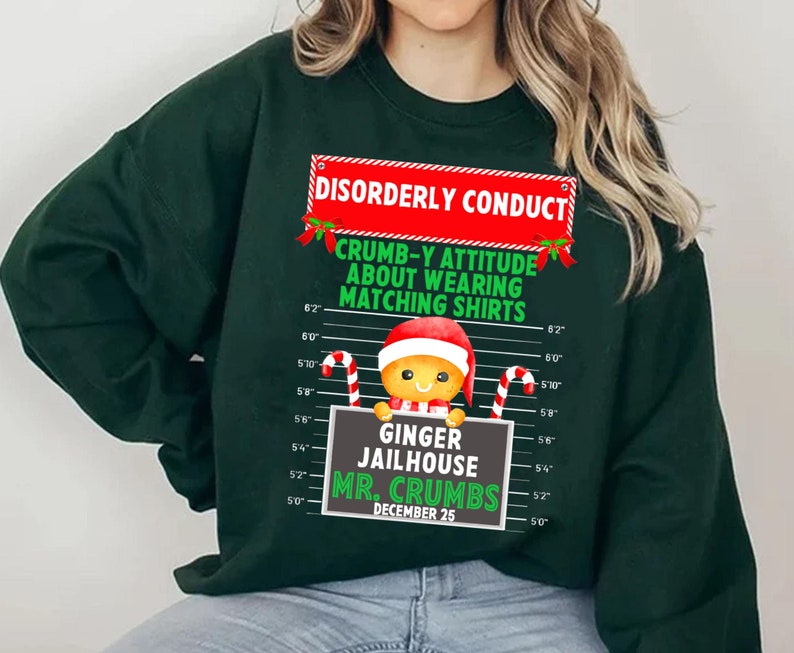 Custom Gingerbread Inmate Christmas Party Sweatshirt Funny Etsy