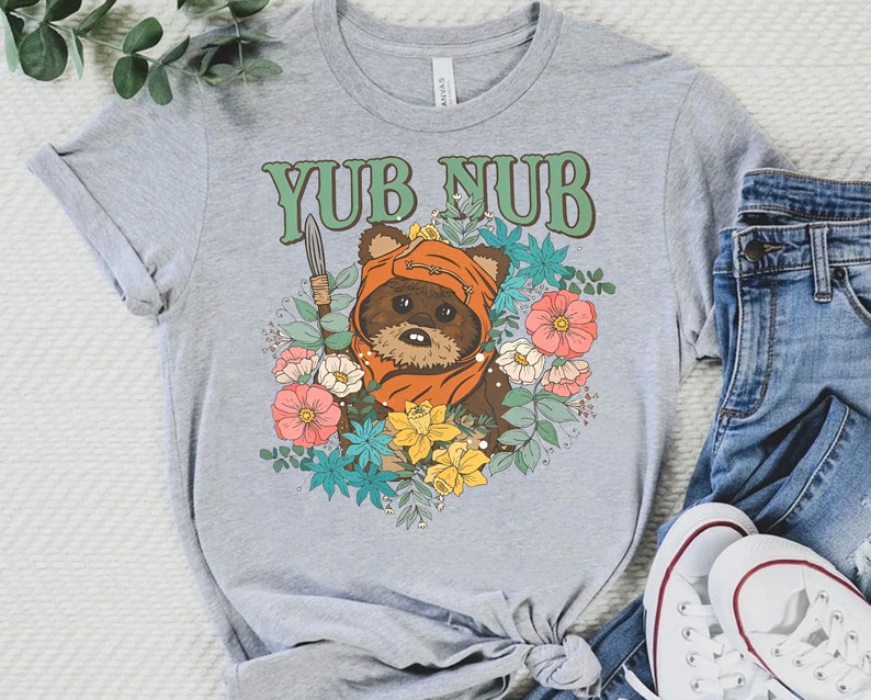 Retro Disney Star Wars Shirt | Funny Wicket Ewok Endor Yub Nub Floral T ...