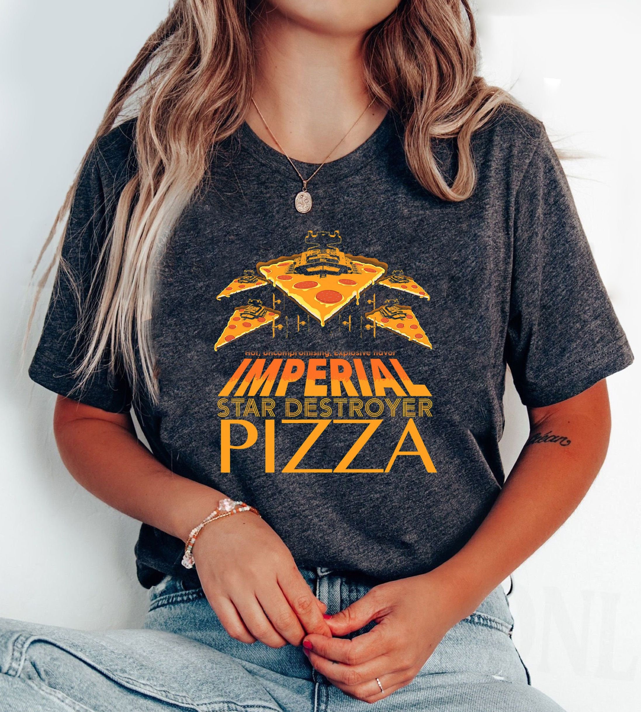 Retro Disney Star Wars Shirt Imperial Star Destroyer Pizza T-shirt Galaxy's Edge Star Wars Day ...