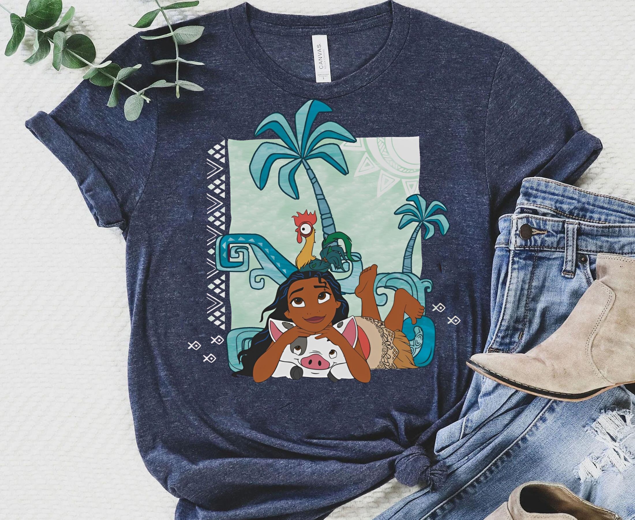 Vintage Moana Pua and Hei Hei on the Beach Shirt Moana - Etsy