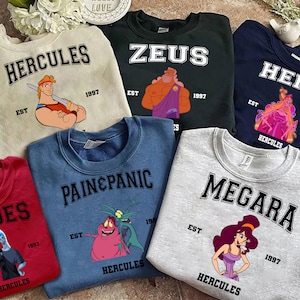Custom Vintage Hercules All Characters Group T-shirt | Disney Hades ...