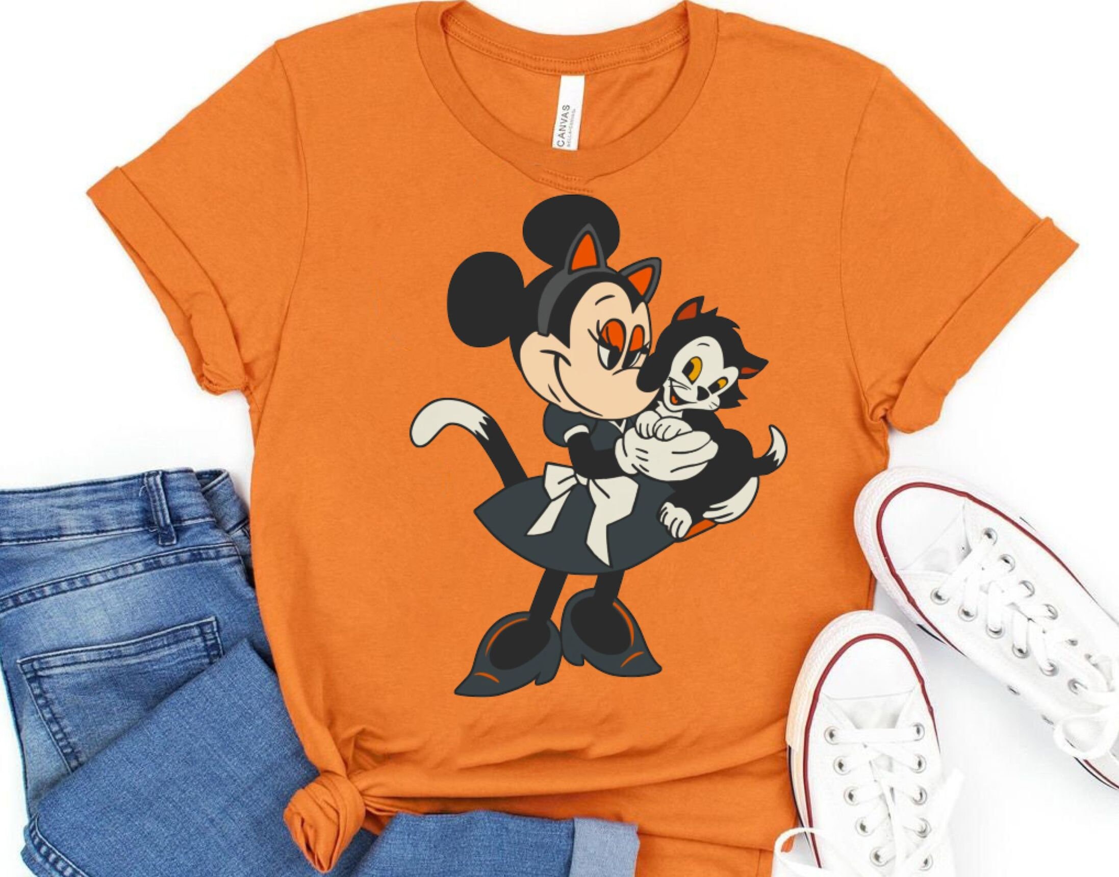 Minnie Mouse and Figaro Cat Gothic Shirt Disney Halloween - Etsy