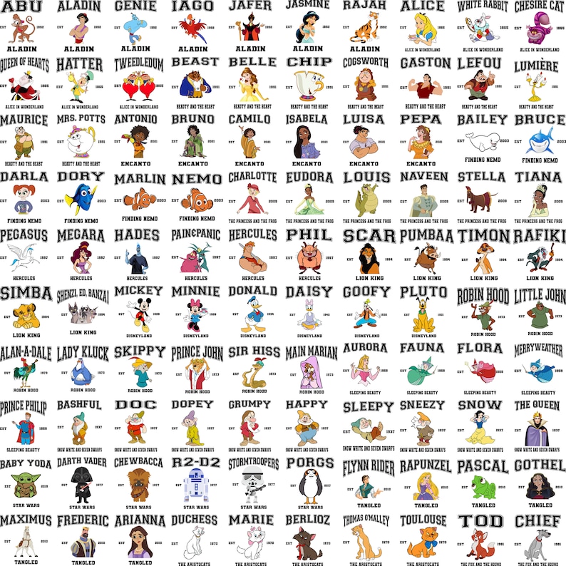 Custom Disney Movies All Characters Group Shirt, Mickey Disney T-shirt ...