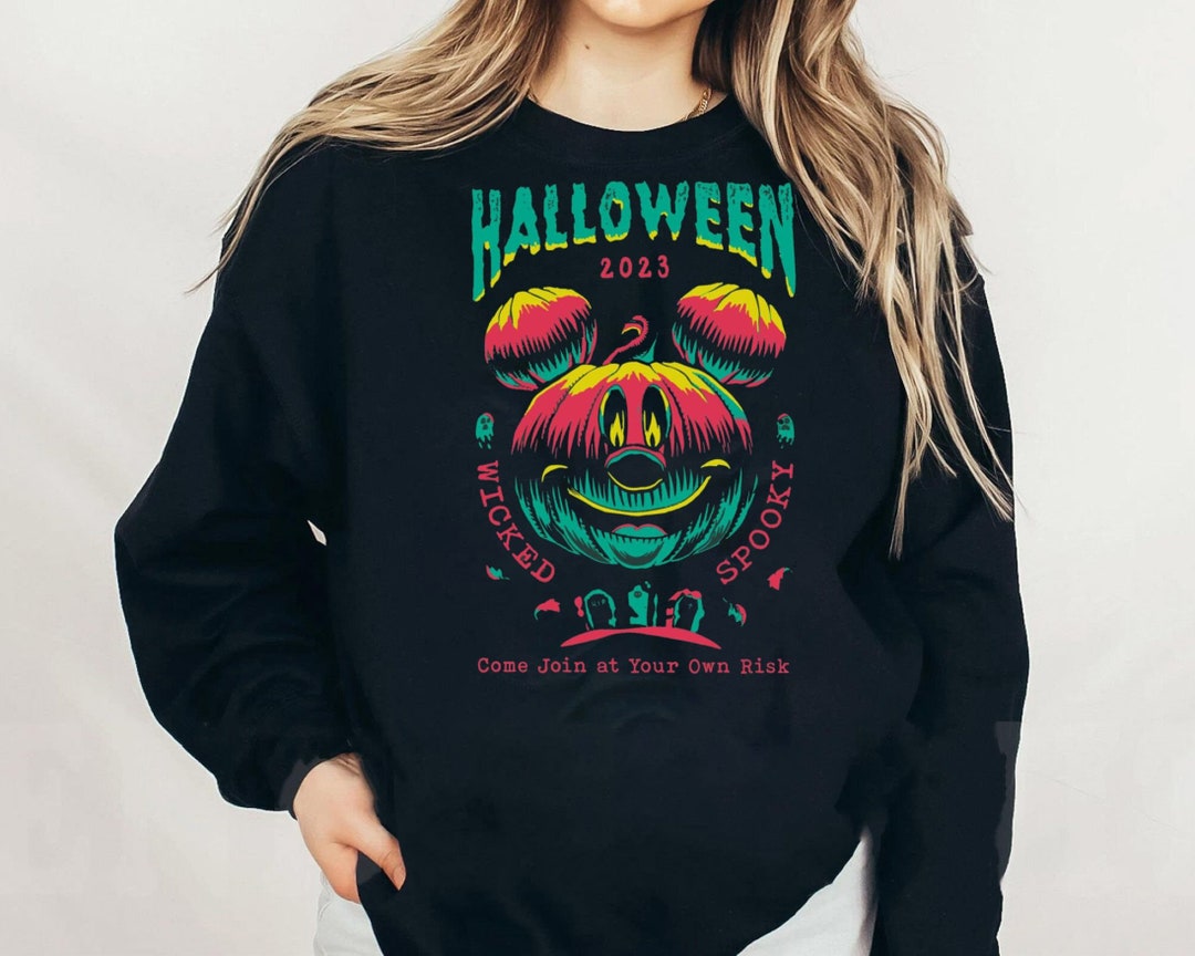 Mickey Mouse Head Pumpkin Wicked Spooky Come Join at Your Own - Etsy