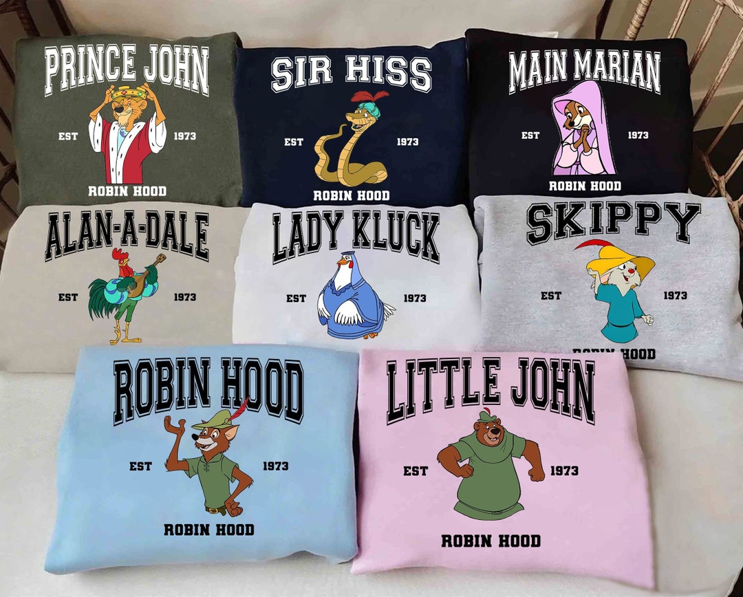 Custom Disney Robin Hood All Characters Shirt, Lady Marian Prince John ...