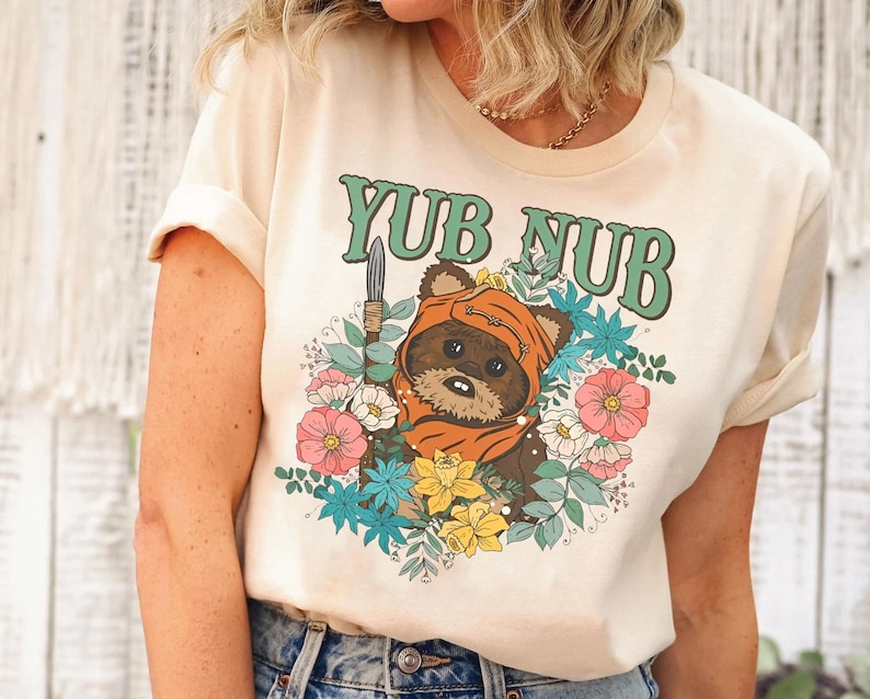 Retro Disney Star Wars Shirt | Funny Wicket Ewok Endor Yub Nub Floral T ...