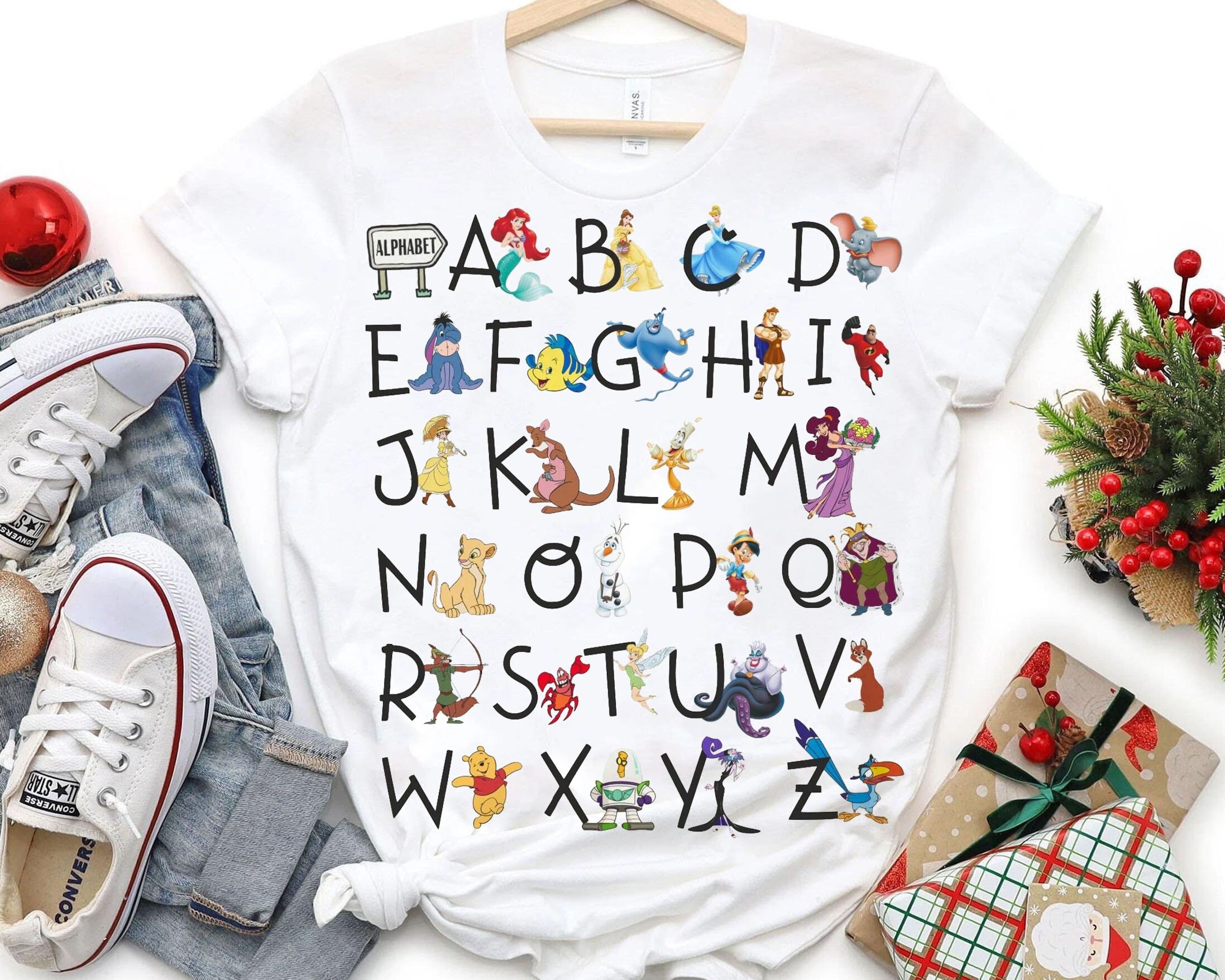 Disney Alphabet Characters From A to Z Shirt Disney Teacher - Etsy