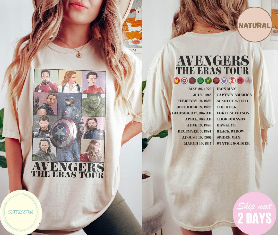 Avengers the Eras Tour Shirt, Marvel Fan Gift, the Eras Tour 2026 ...