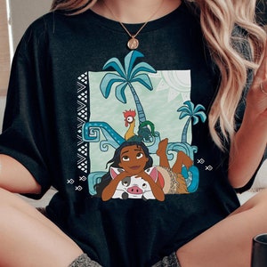 Vintage Moana Pua and Hei Hei on the Beach Shirt | Moana Disney ...