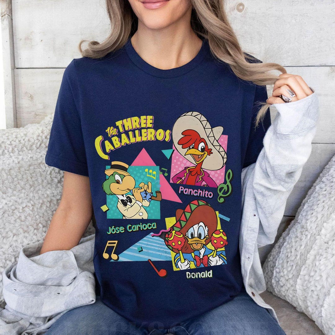 Retro 90S Disney Three Caballeros Classic Shirt | Onald Duck Jose ...