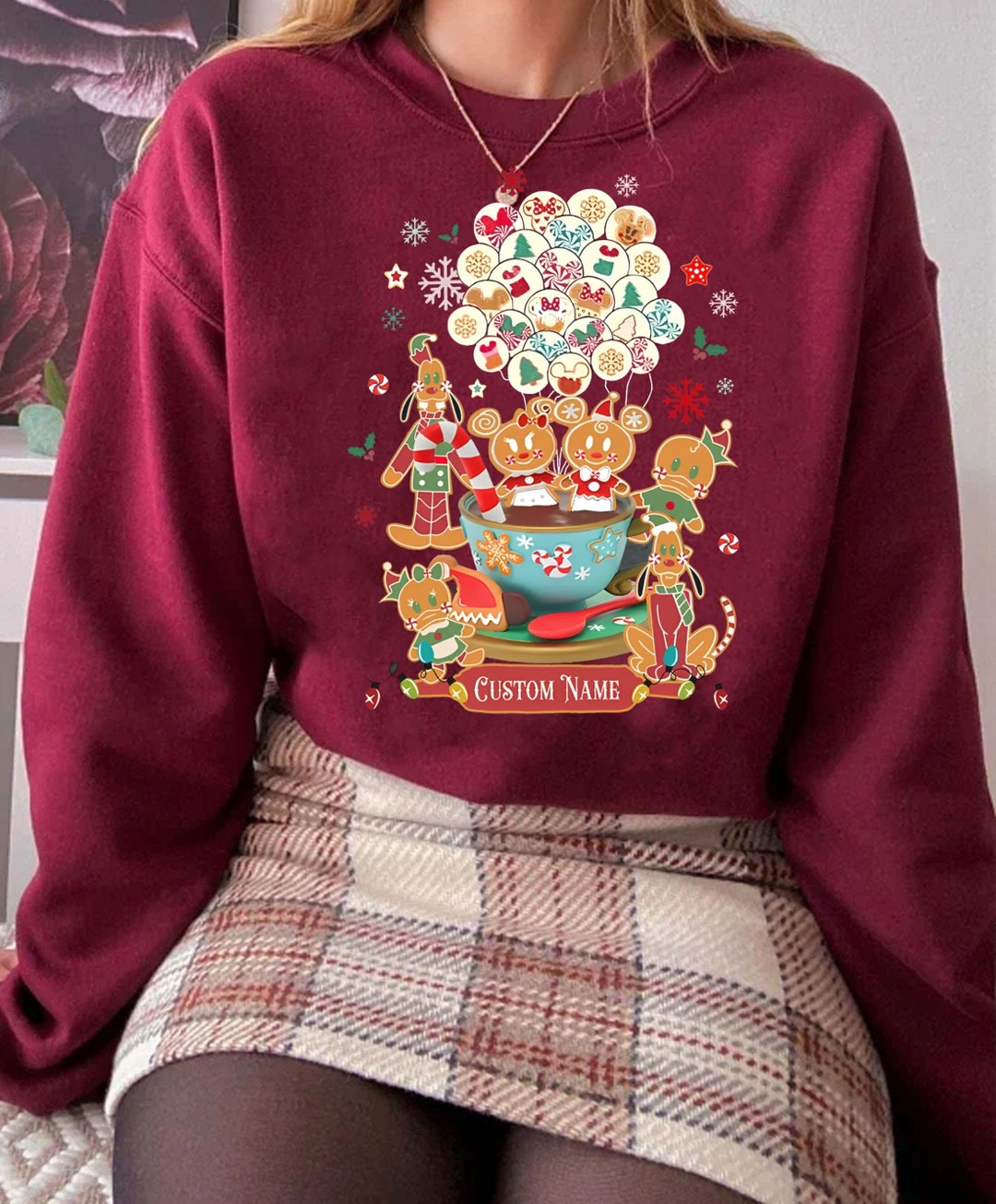 Personalized Mickey and Friends Gingerbread Sweatshirt | Disney ...