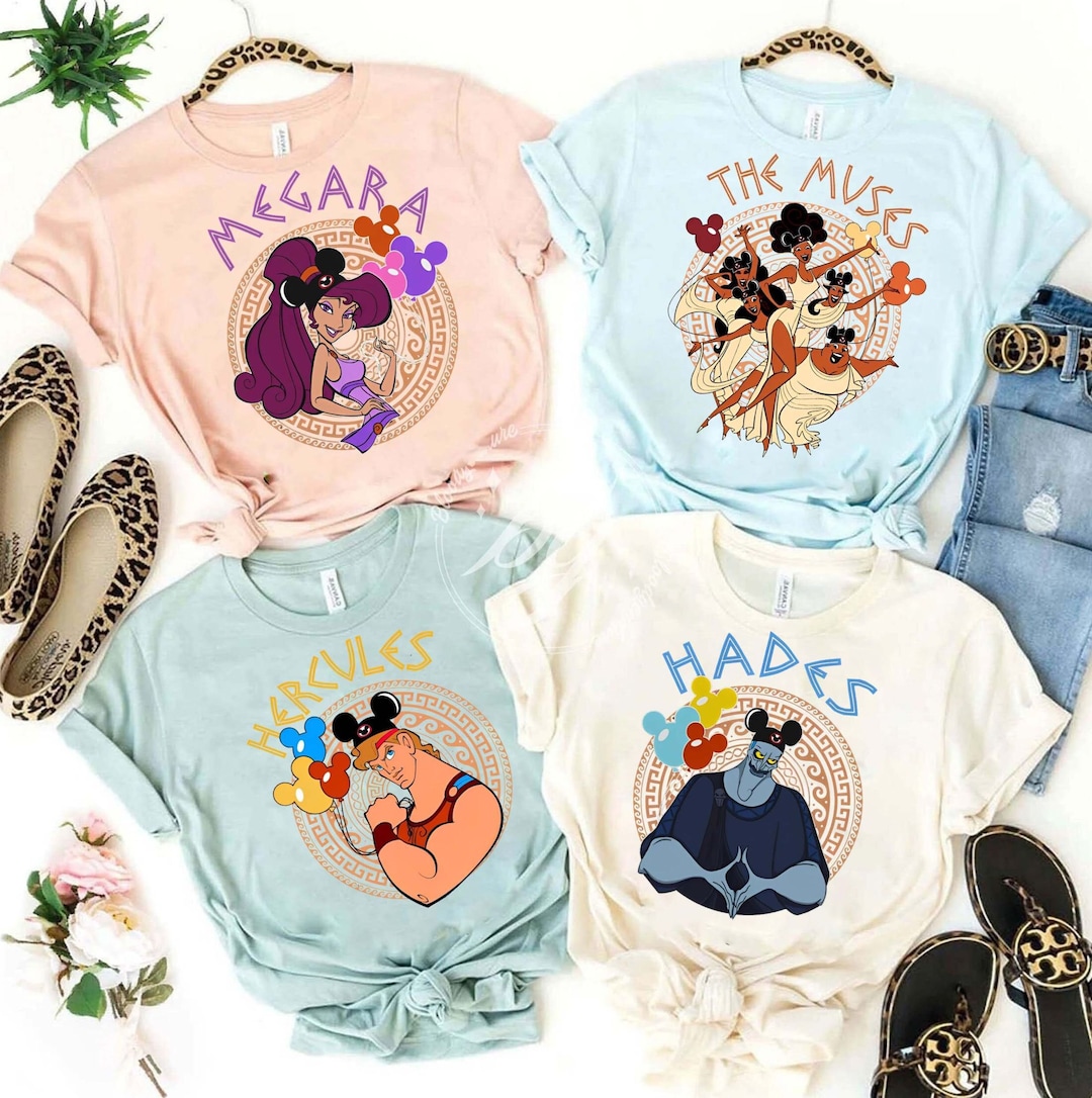 Custom Hercules Group Characters Shirt | Retro Hercules Hades Megara ...