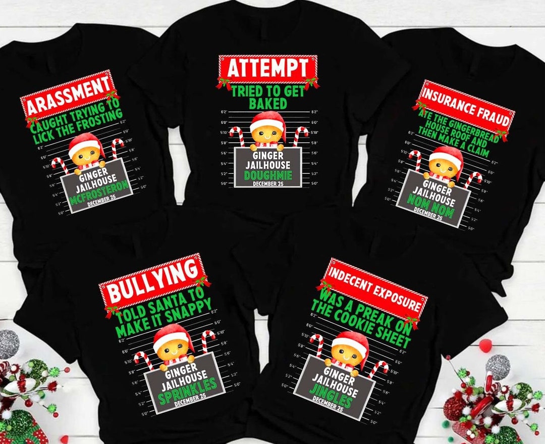 Custom Gingerbread Inmate Christmas Party Sweatshirt, Funny Gingerbread ...