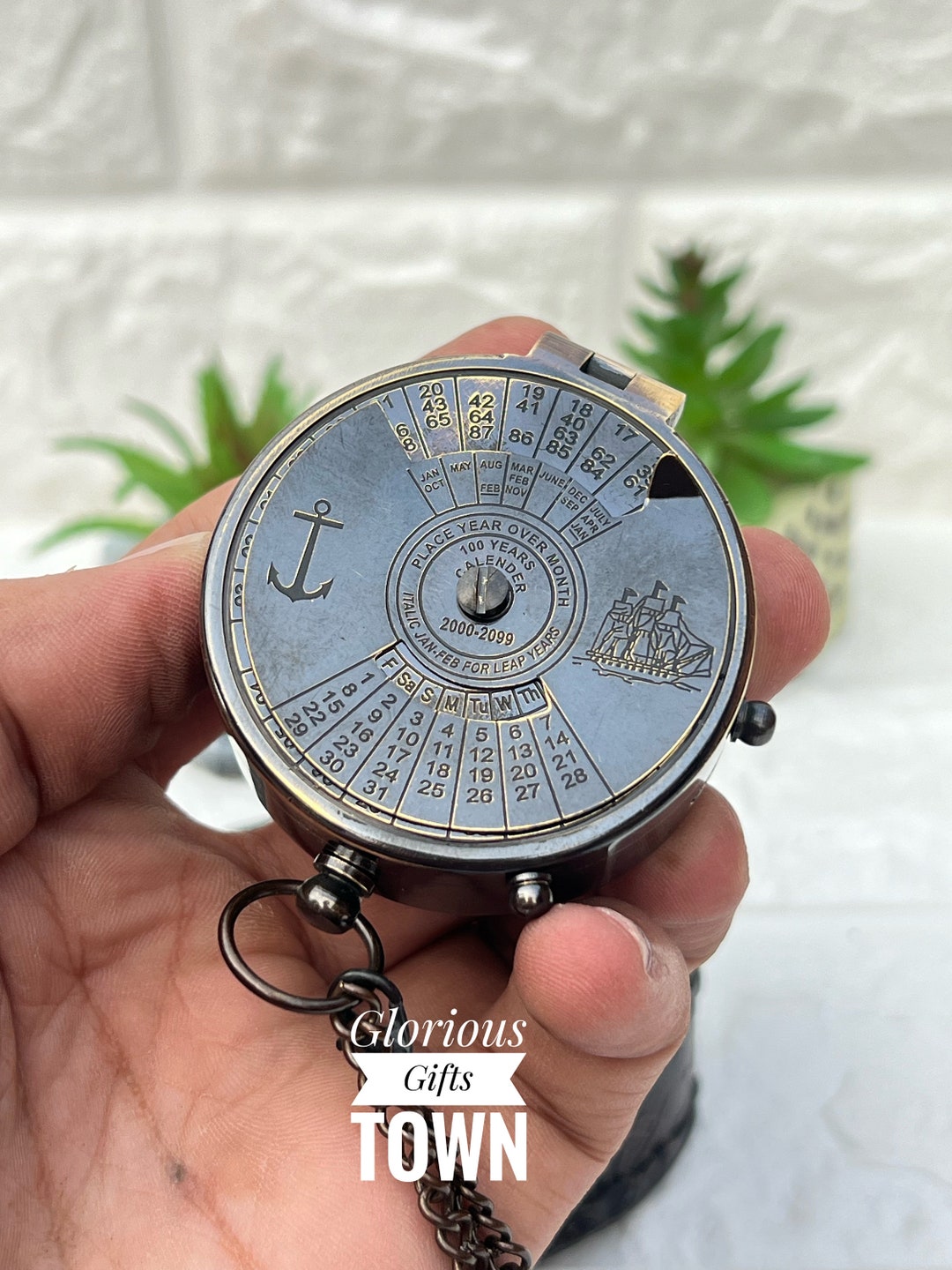 Personalized Engraved Compass, Calendar Compass, Nautical Gift Compass ...