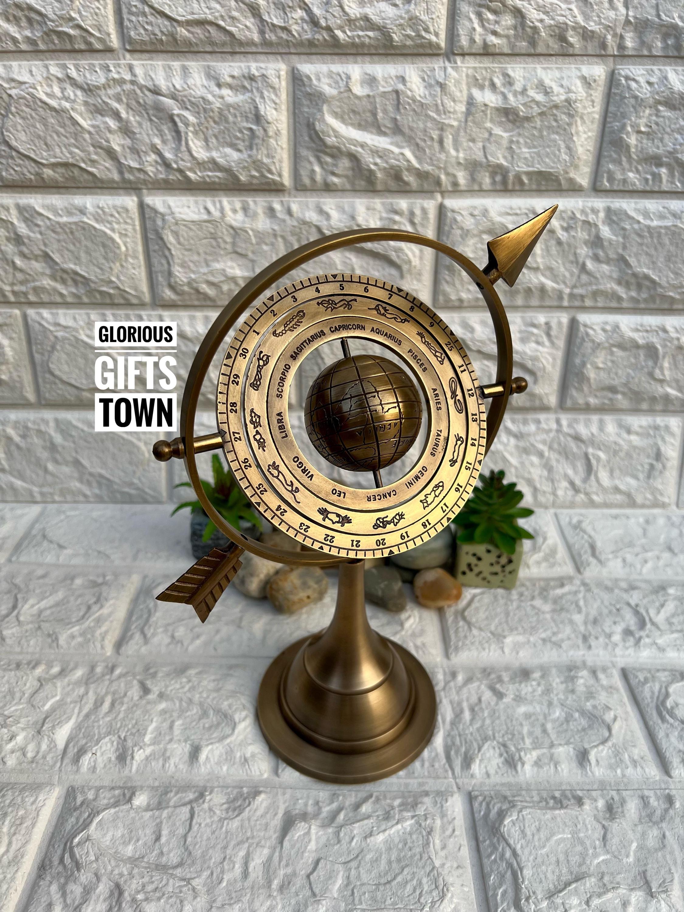 Decorative Brass Armillary, Handcrafted Antique-style Celestial Globe ...