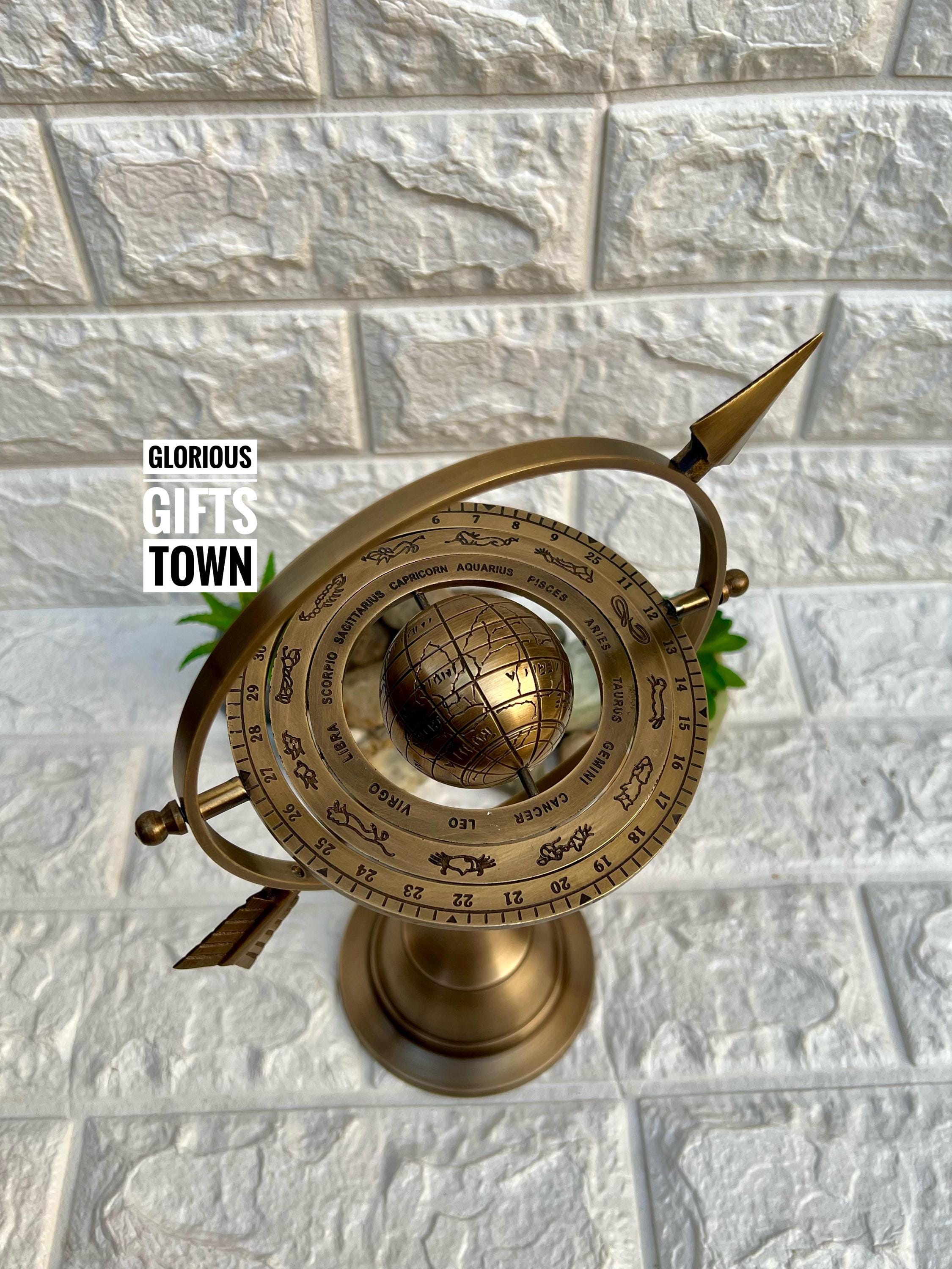 Decorative Brass Armillary, Handcrafted Antique-style Celestial Globe ...