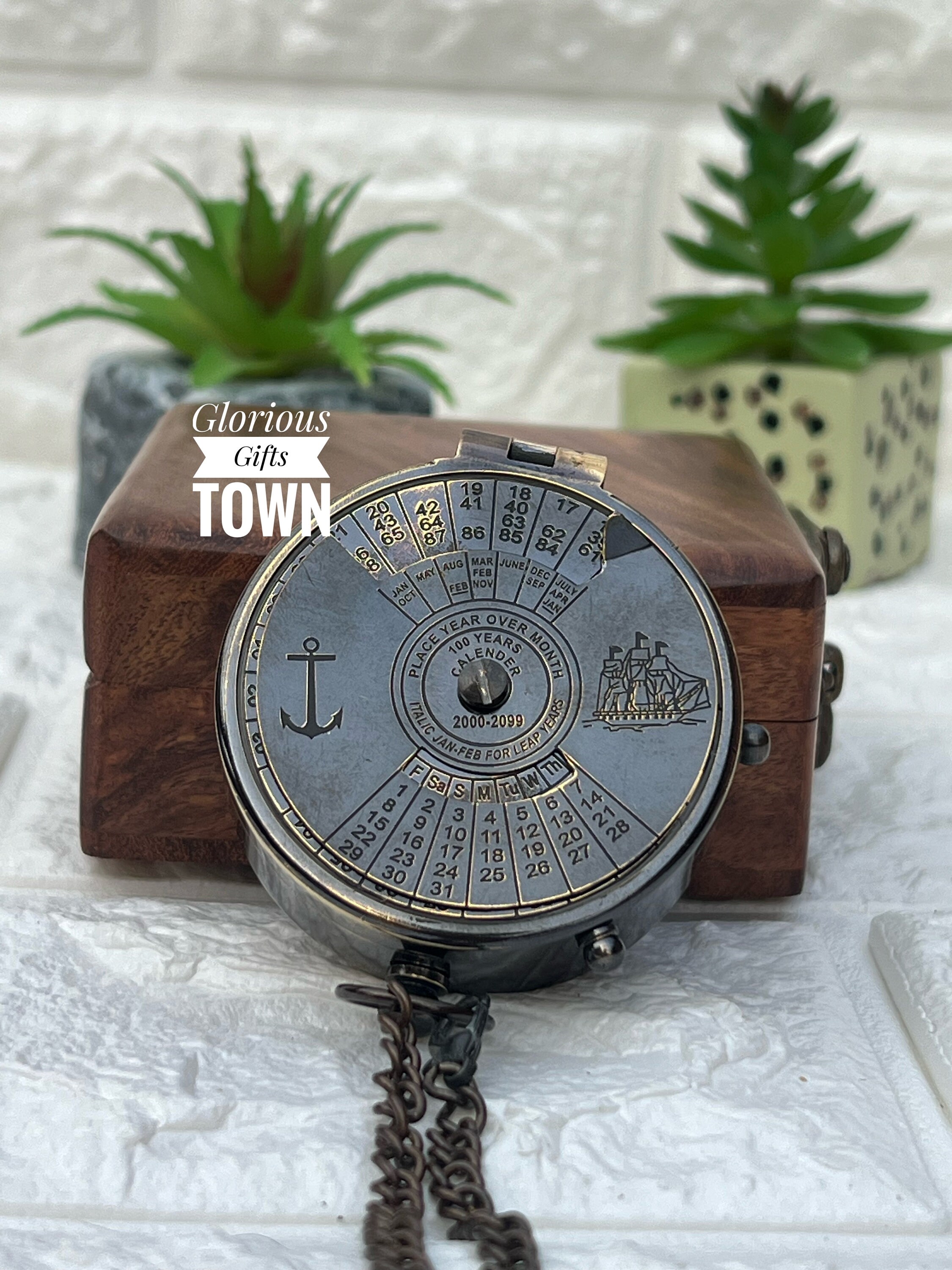 Personalized Engraved Compass, Calendar Compass, Nautical Gift Compass ...