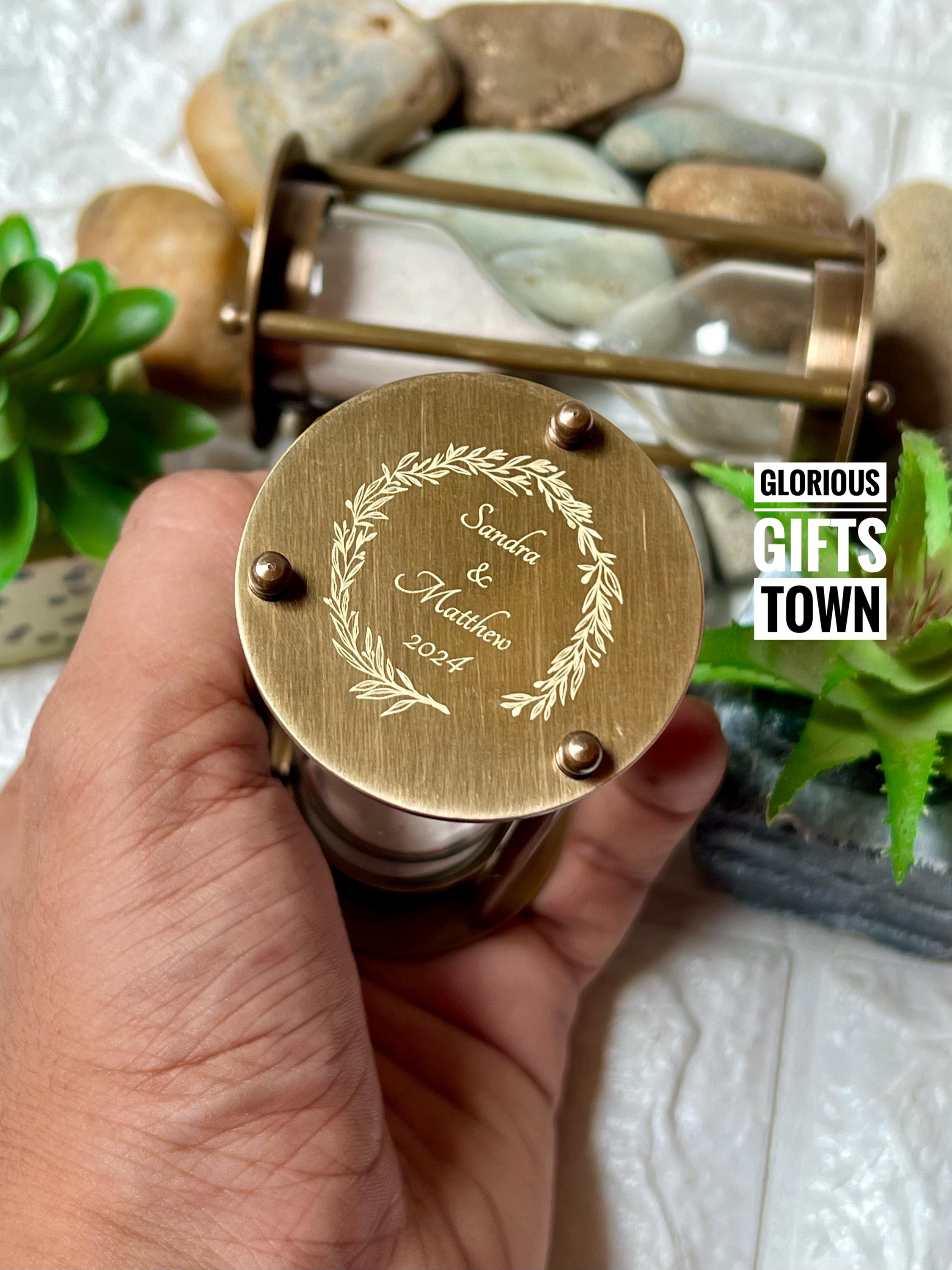 Custom Engraved Brass Sand Timer, Personalized Decorative Sand Timer ...