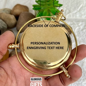 Personalized Brass Compass With Leather Case, Engraved Gift - Etsy