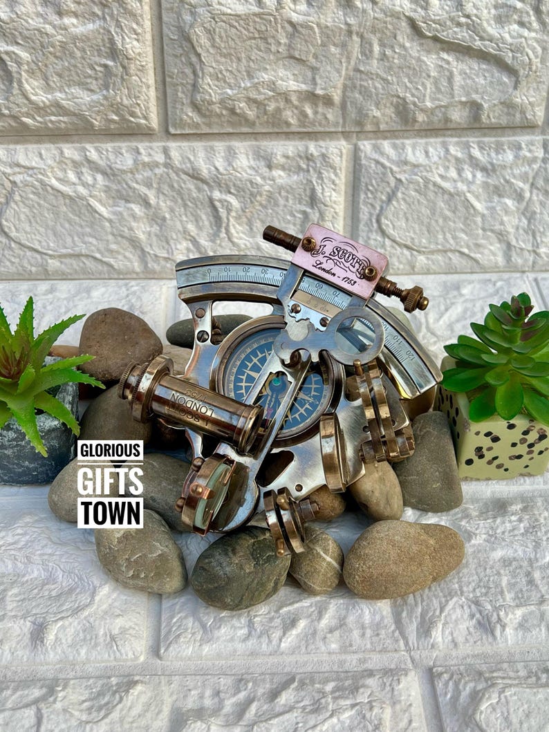 Nautical Brass Sextant Maritime Navigation Tool, Vintage Style ...