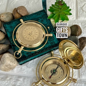 Personalized Brass Compass With Leather Case, Engraved Gift - Etsy