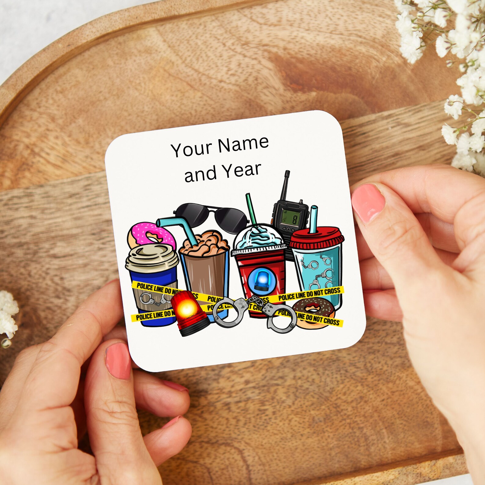 Personalzied Police Officer Coaster Police Officer Coaster , Coffee ...