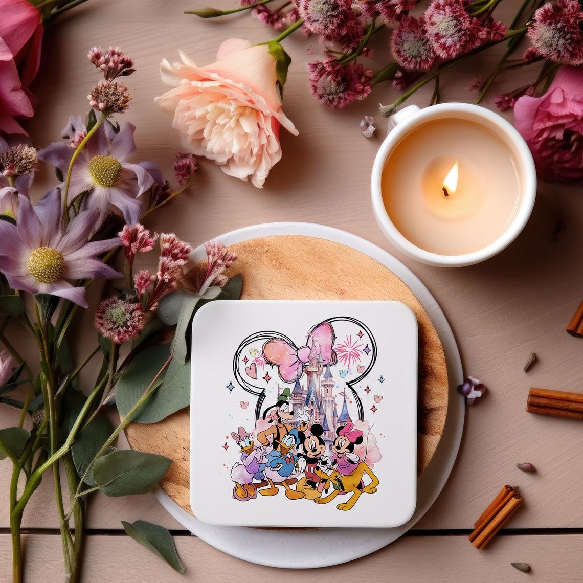 Disney Pink Watercolour Coaster, Favorite Disney , Disney Coasters ...
