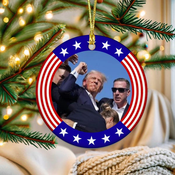 Ceramic Trump Christmas Ornament - Etsy