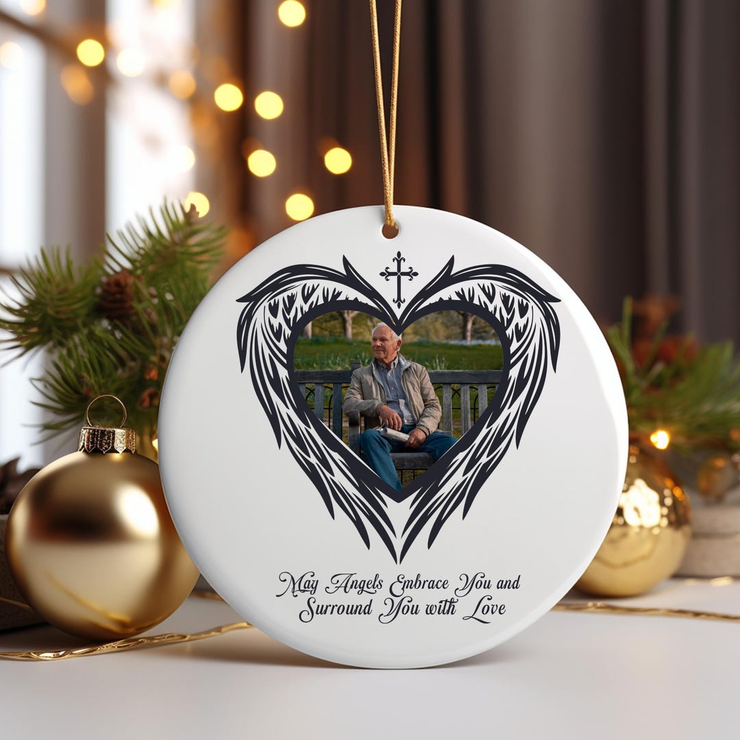 Custom Memorial Ornament, "my Angels" Personalized Photo Keepsake With ...