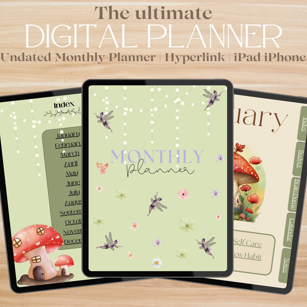 Goodnotes Planner, Fairy Garden Planner, Undated Digital Planner ...