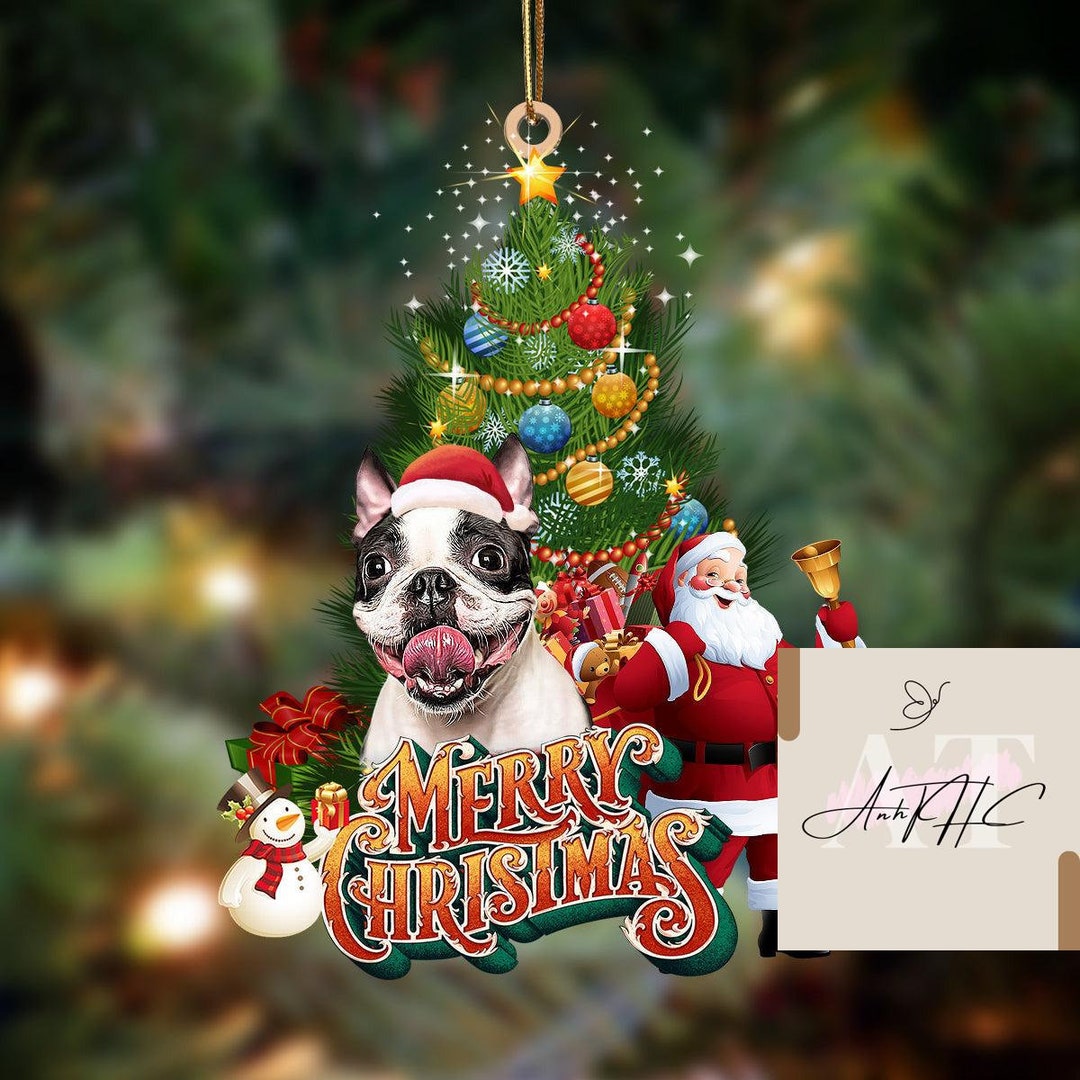 Boston Terrier Christmas Tree Ornament Boston Terrier - Etsy