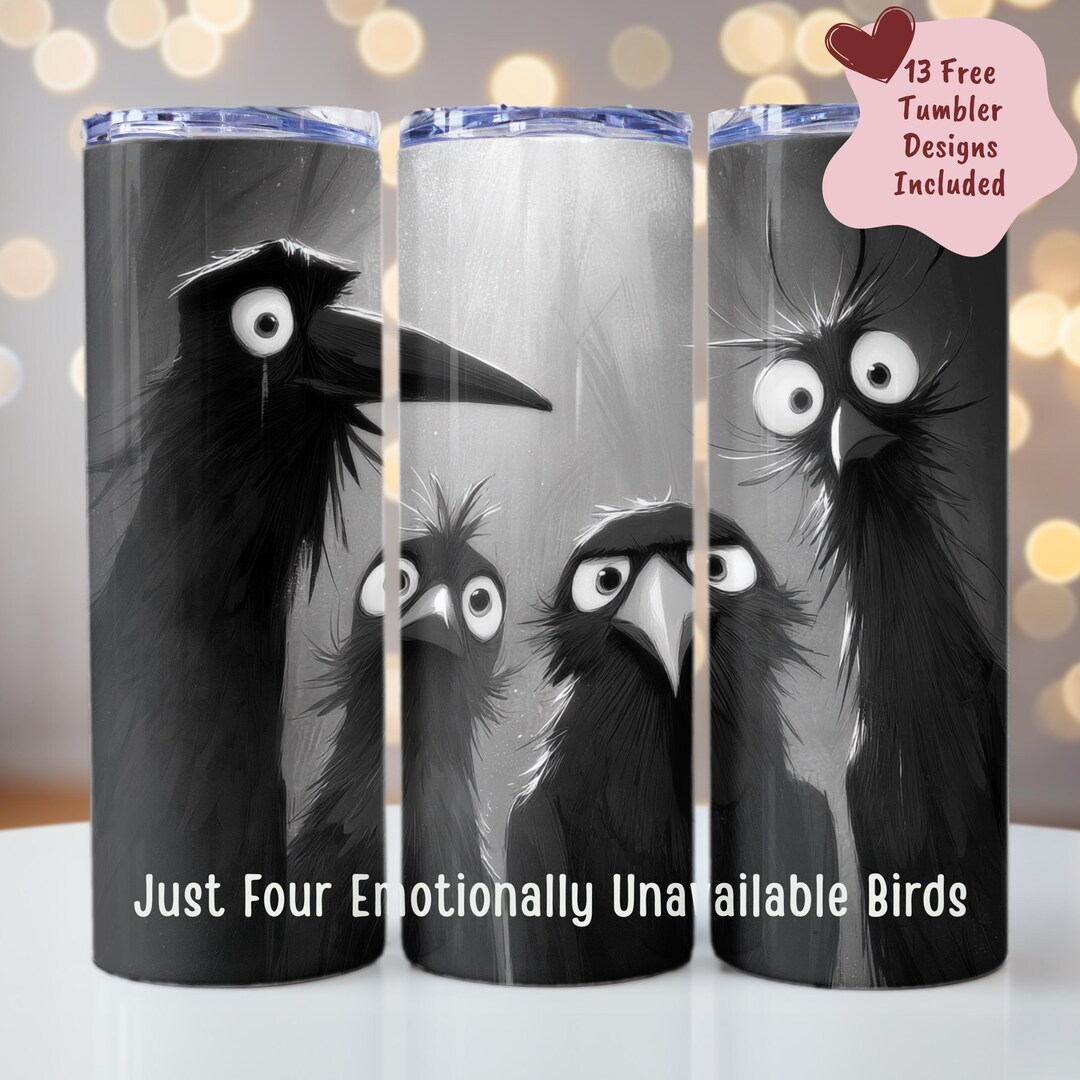 Crow Tumbler Wrap, Funny Crow PNG, Seamless Digital Download PNG, 20oz ...