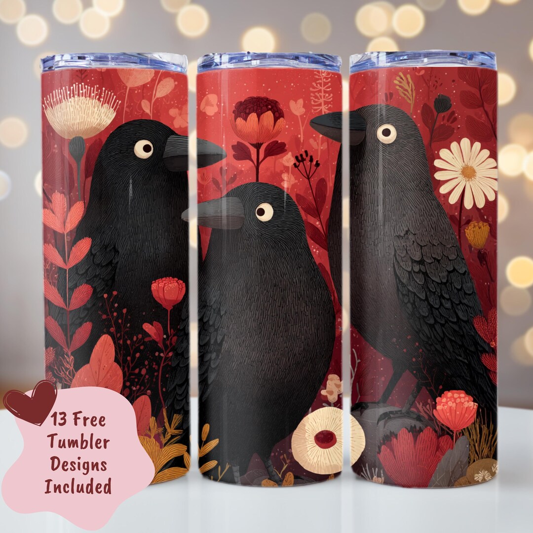 Crow Tumbler Wrap, Funny Crow Seamless PNG, Digital Download PNG, 20oz ...