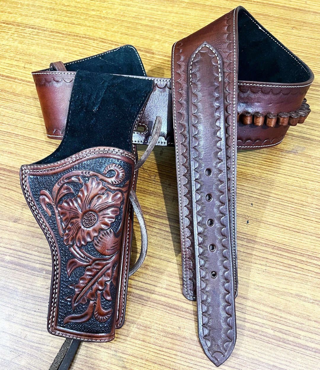 Hand Tooled Western Rig Holsters in Premium Leather, Cowboy Style - Etsy