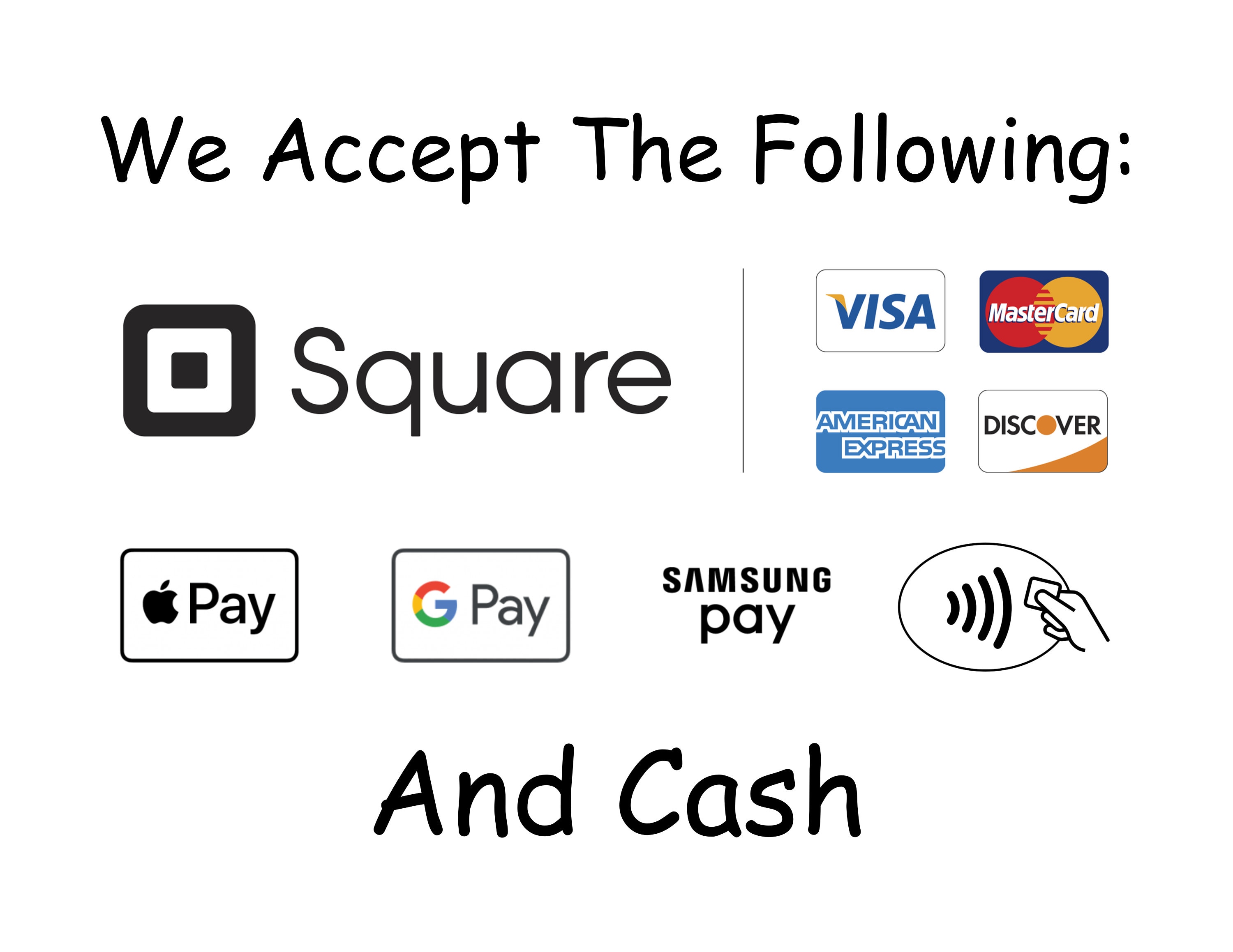 Square Credit Card Sign