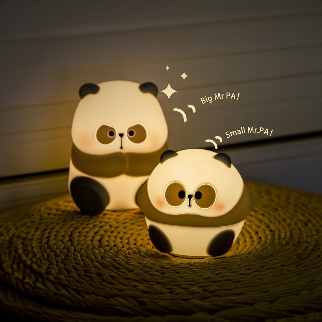 Adorable Rechargeable Panda Lamp Creative Bedside Table & Desk Night ...